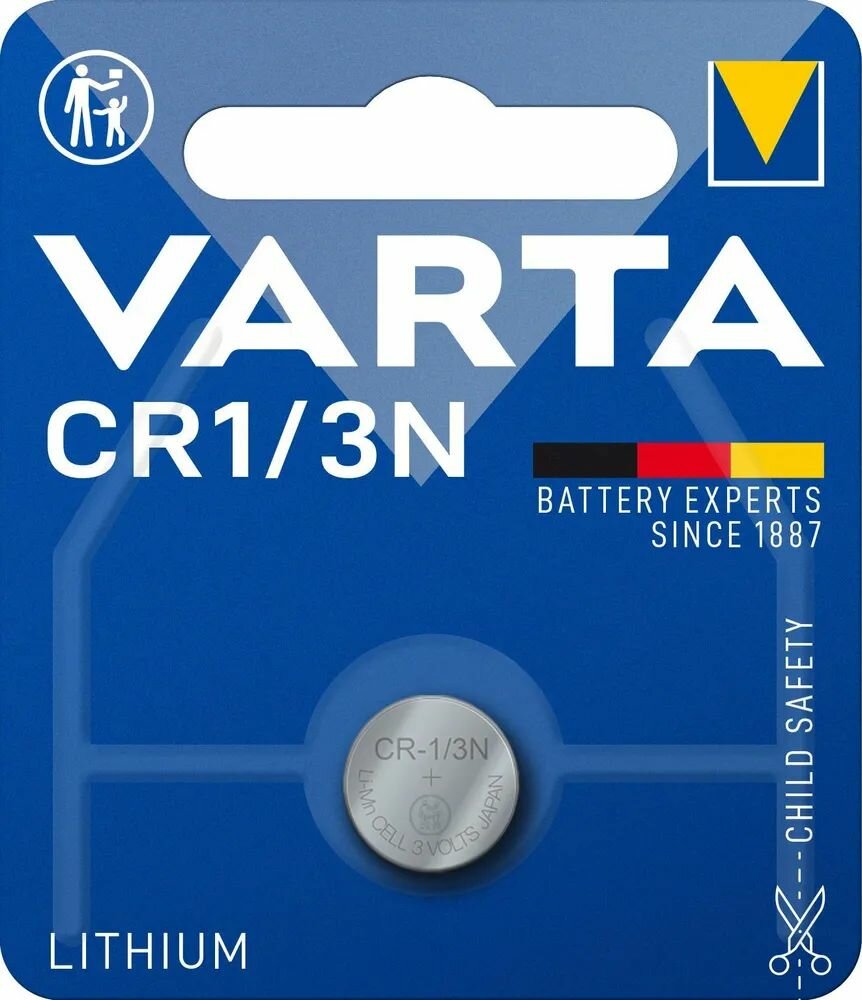 Батарейка VARTA CR1/3N 3V Lithium, 1 шт. (1 штука в блистере)