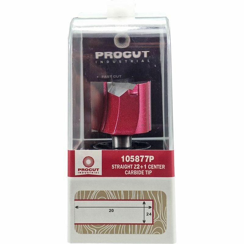 Фреза пазовая 24 мм с врезным зубом (проф. серия) Z 2+1 D 24x20x50 S 8 PROCUT