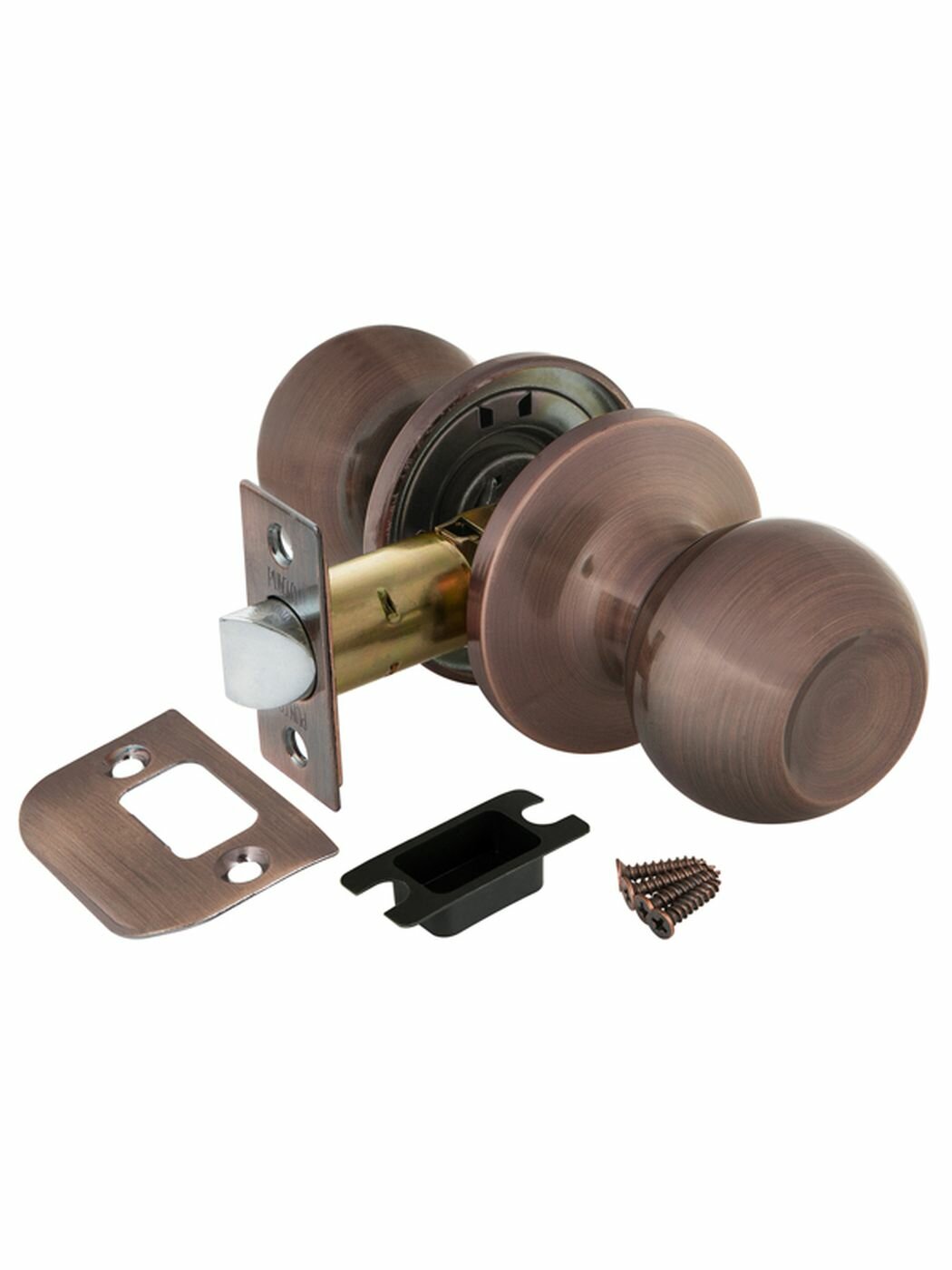 Ручка защелка (кноб) дверная круглая Punto 6072 AC-P без фик. медь