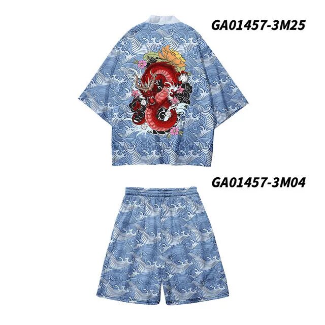 Костюм-кимоно Нifineo с принтом дракона, полиэстер, мужской/женский L, hftz-251