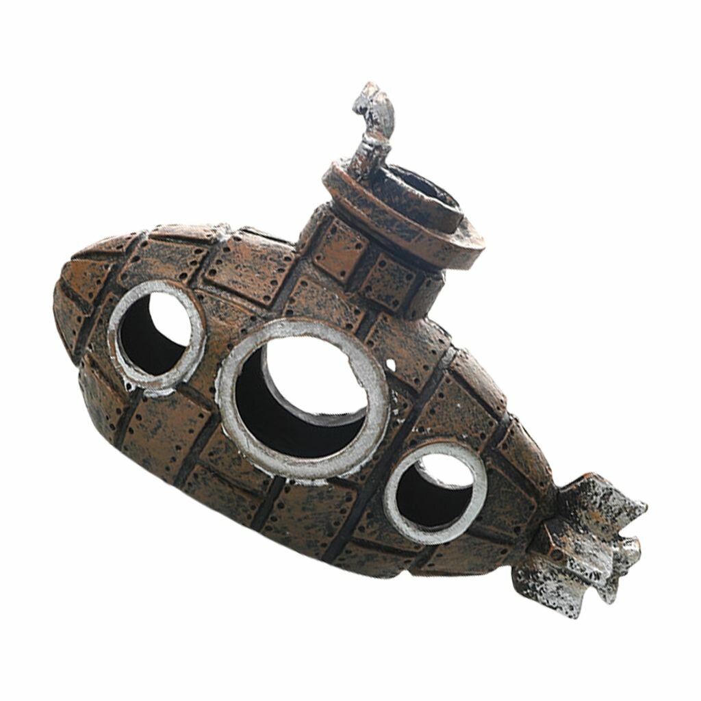 Декоративный орнамент для аквариума в виде ананасового домика для улучшения эстетики аквариума, - Коричневая подводная лодка