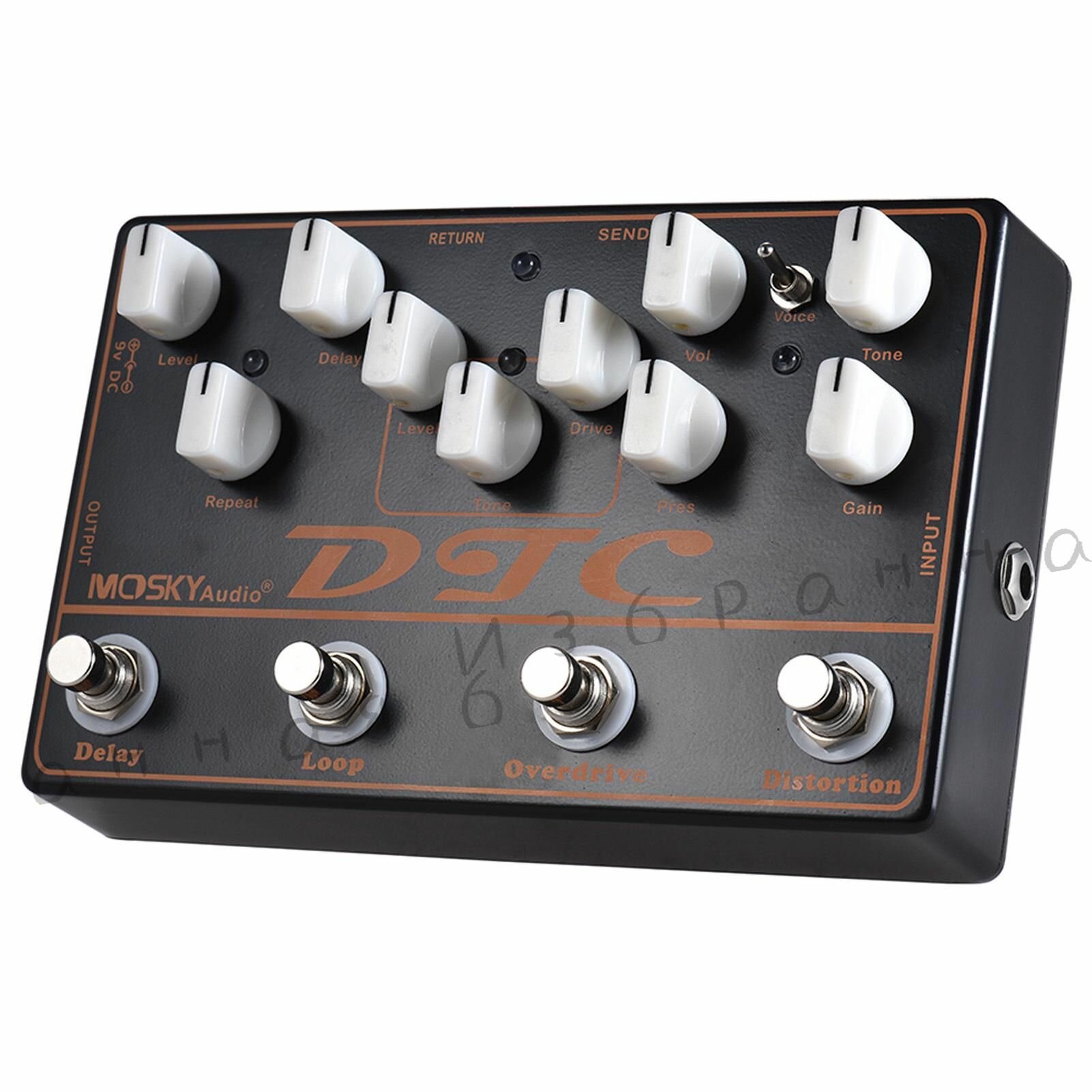 MOSKYAudio DTC 4-в-1 Педаль эффектов для электрогитары: дисторшн + овердрайв