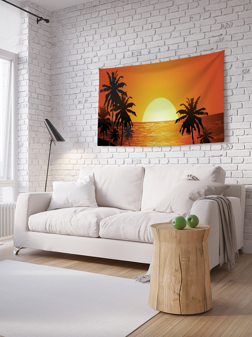Фотопанно на стену горизонтальный постер 100х150 "Тропический рассвет в море", JoyArty