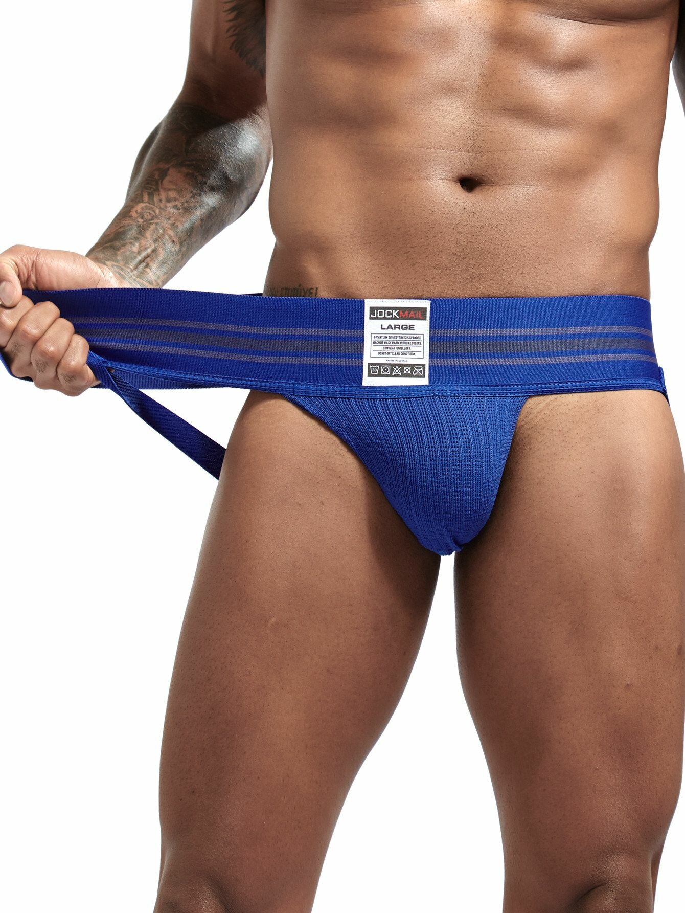 JOCKMAIL Мужские стринги с широким поясом из смешанного материала