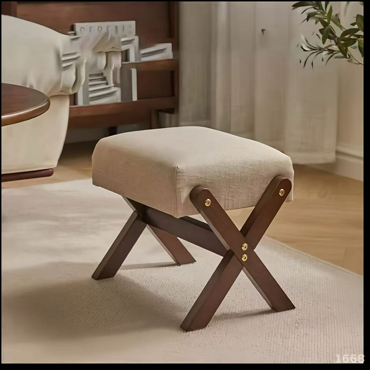 Табурет для смены обуви из цельного дерева в быту, небольшой квадратный табурет для гостиной