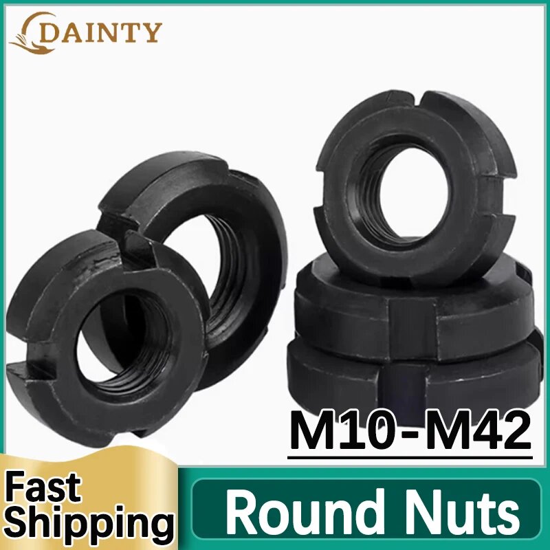 Шлицевые гайки из углеродистой стали M10-M42 M20x1.5, 2Pcs