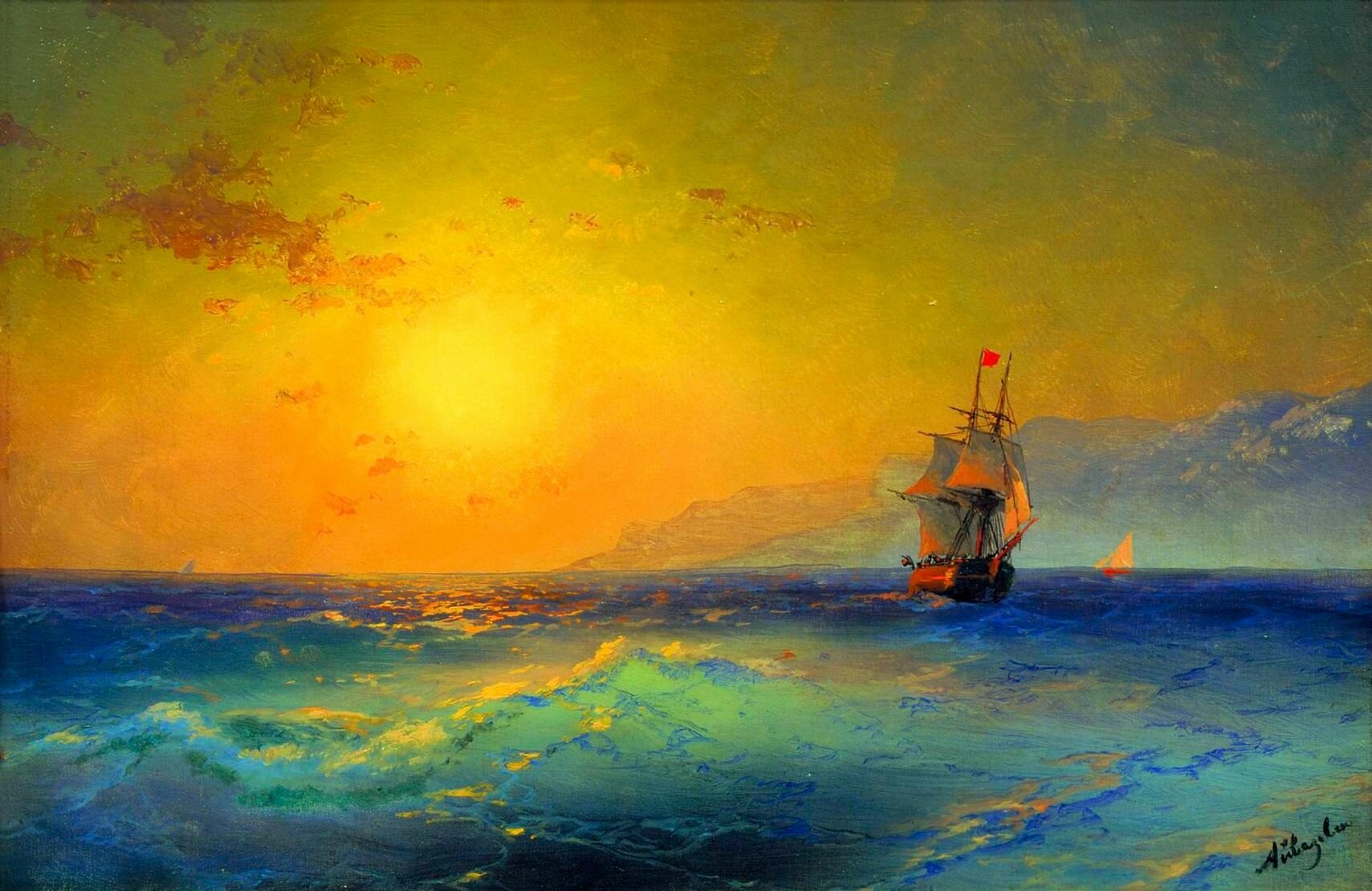 Картина Айвазовского У крымских берегов 60х39 см