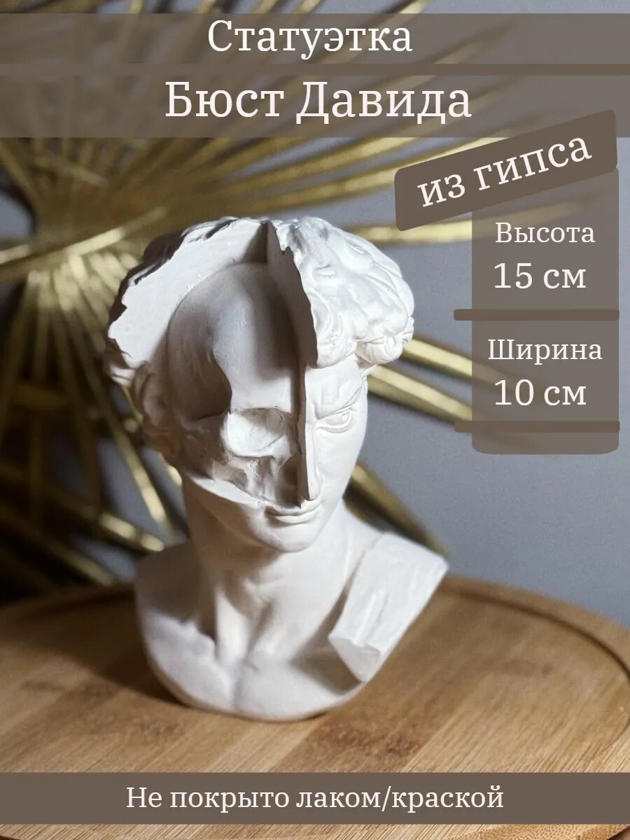 Статуэтка Бюст Давида с черепом вместо половины лица, 15 см, гипс