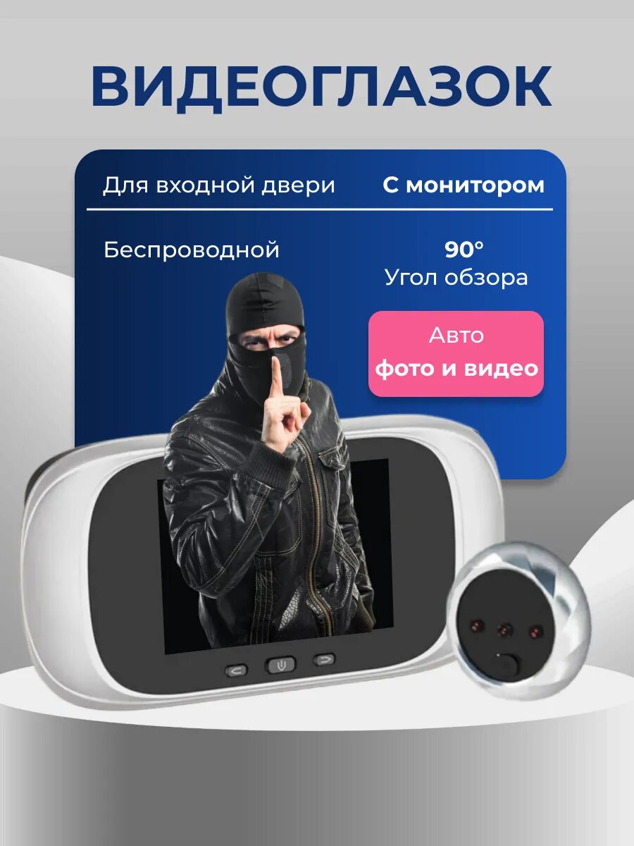 Видеодомофон беспроводной видеоглазок дверной видеозвонок