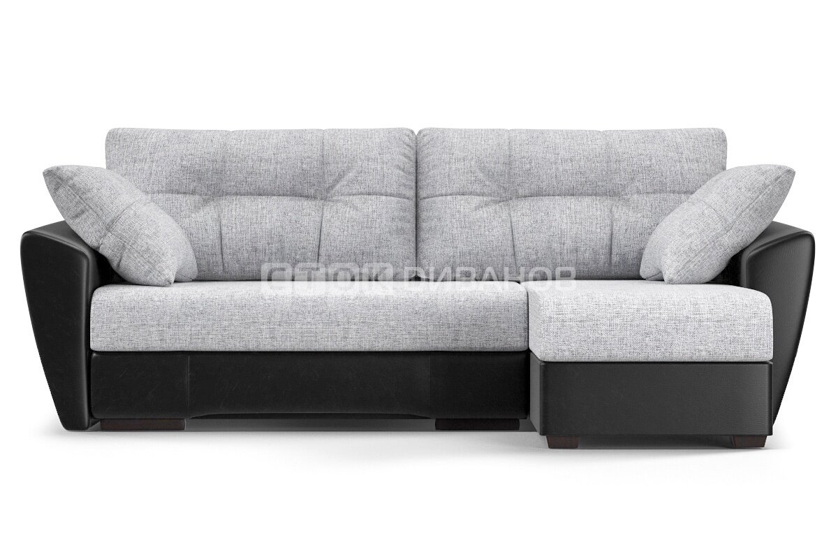 Угловой диван Сток Диванов Амстердам Grey светло-серый 240 см, механизм еврокнижка