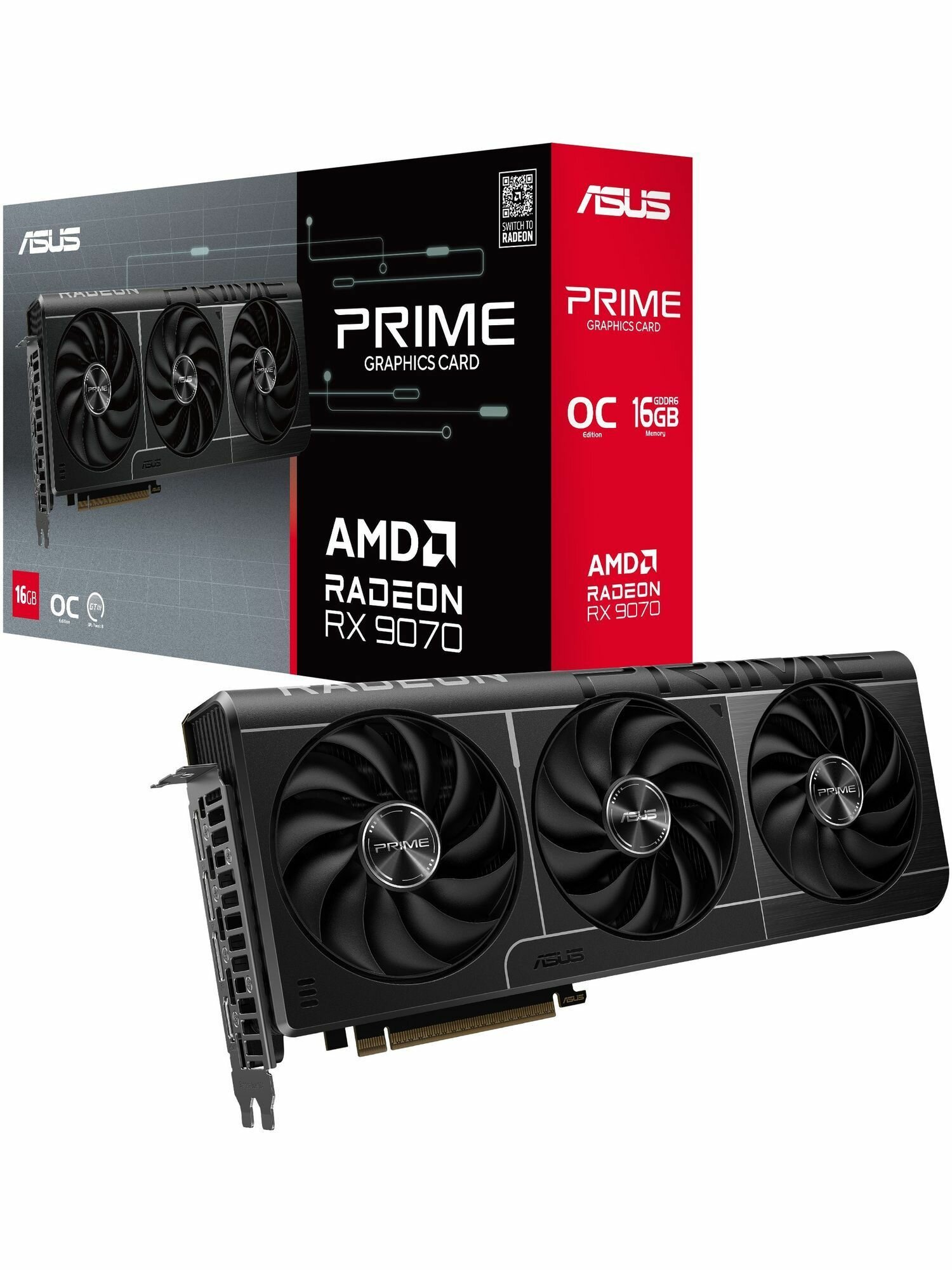 Видеокарта ASUS Prime Radeon RX 9070 16Gb (90YV0LI1-M0NA00), официальная гарантия