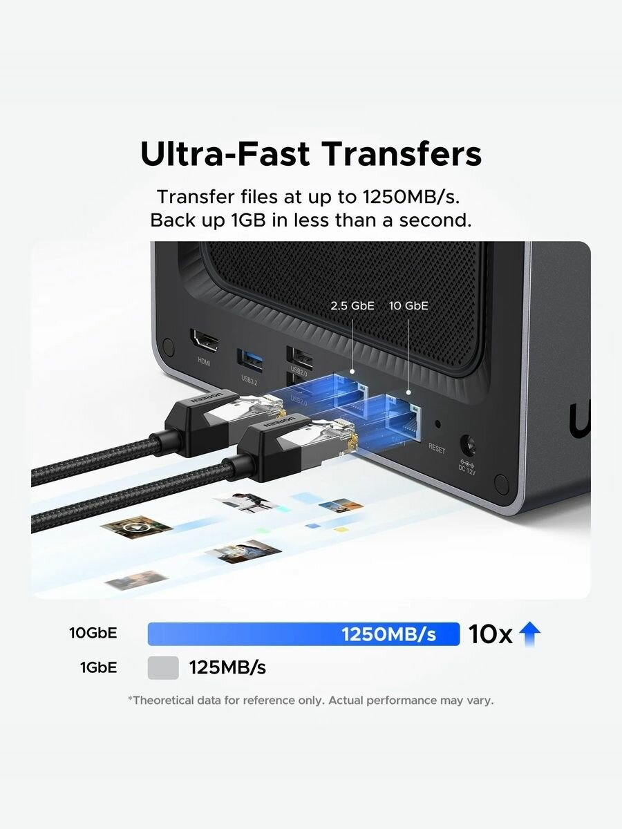 Сетевое хранилище Ugreen DXP4800 Plus 16 ГБ, поддержка RAID, черный — фото 1