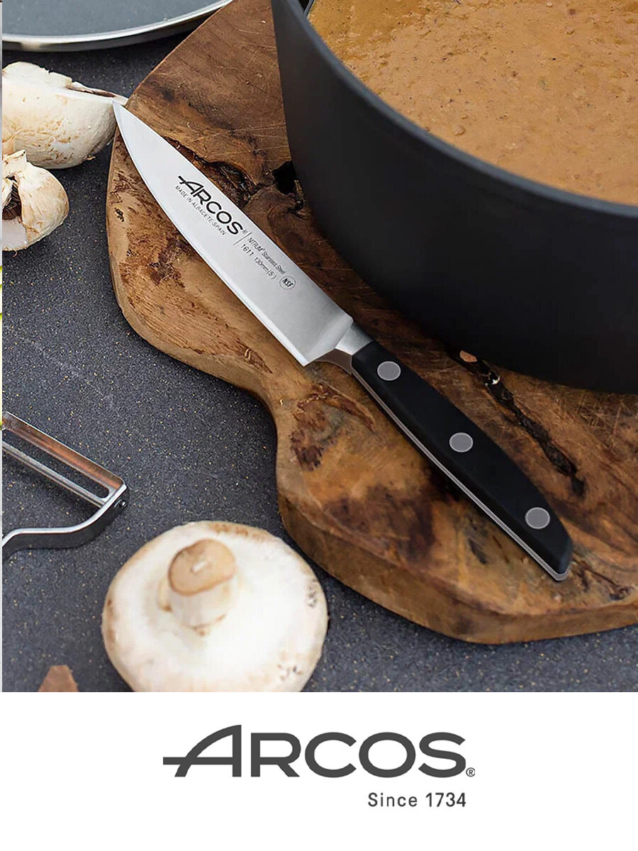 Нож для нарезки овощей и фруктов Arcos Manhattan, лезвие 13 см, сталь кованая NITRUM