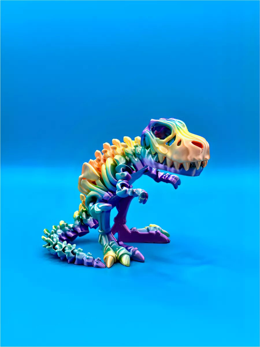 Фигурка подвижная Home&Misc "Динозавр скелет", 3D антистресс, пластик, длина 20 см