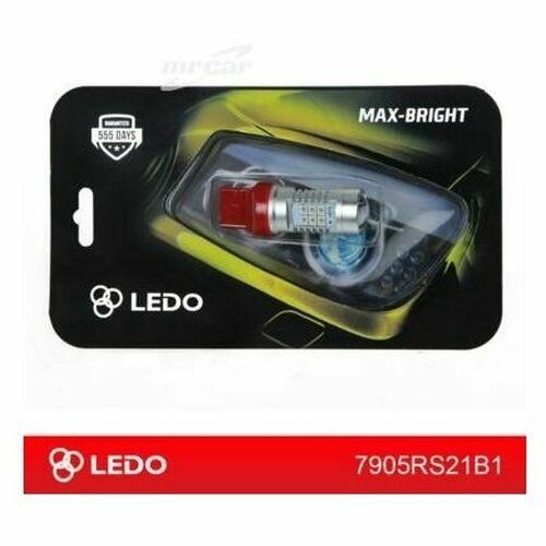 Лампа светодиодная W21W Max-Bright 21SMD 12V кр. LEDO 7905RS21B1