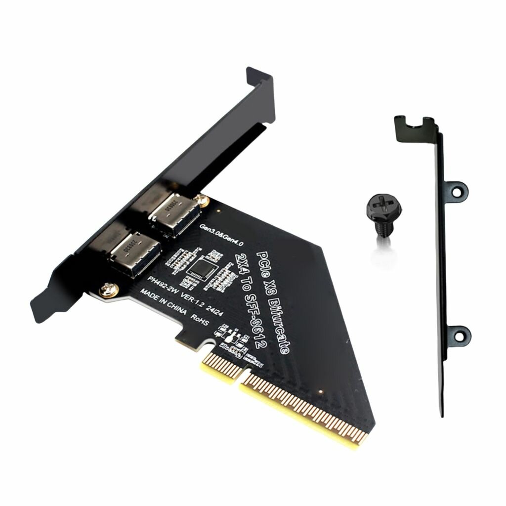 Разделенная 2-портовая карта расширения PCIe X8