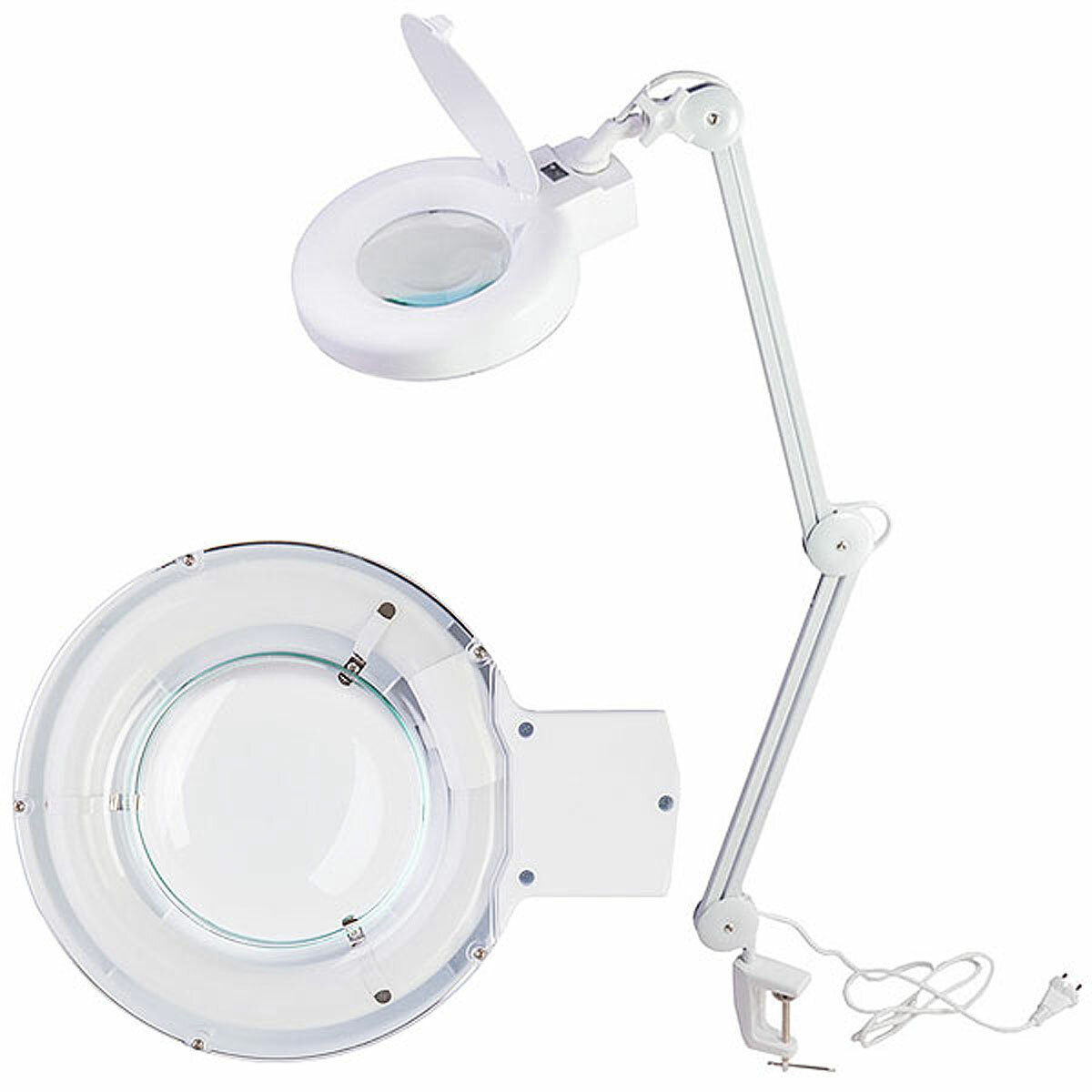 Лупа настольная с подсветкой Veber 8608D 3D, круглая линза,127мм