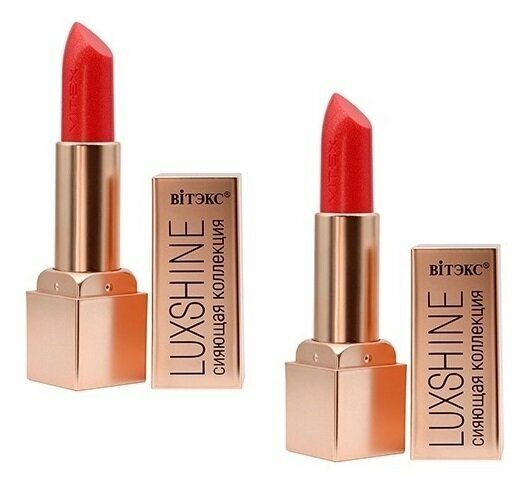 Помада-Блеск Витэкс Luxshow Luxshine, тон 4 Мерцающий Коралл , 2 шт
