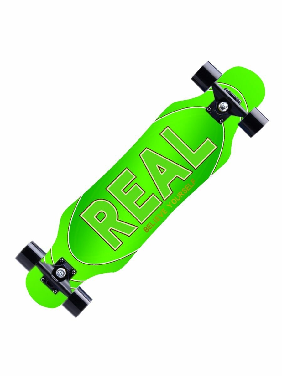 Лонгборд, 80 x 20 см, 7 слоев, ABEC 7, черный/светло-зеленый