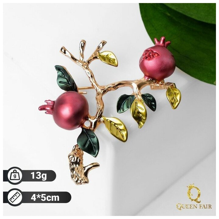 Брошь, эмаль, стразы