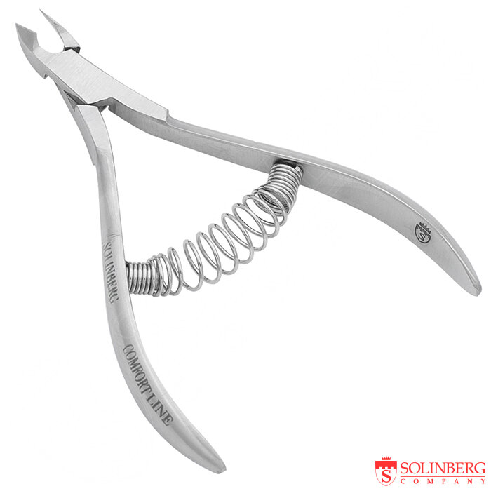 Кусачки маникюрные Solinberg 505 (ручная заточка), матовые, спиральная пружина, длина 95мм, лезвия 5мм.