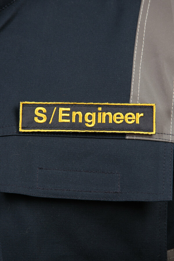 Шеврон-должность на липучке S/Engineer, фетровый, синий для торгового флота