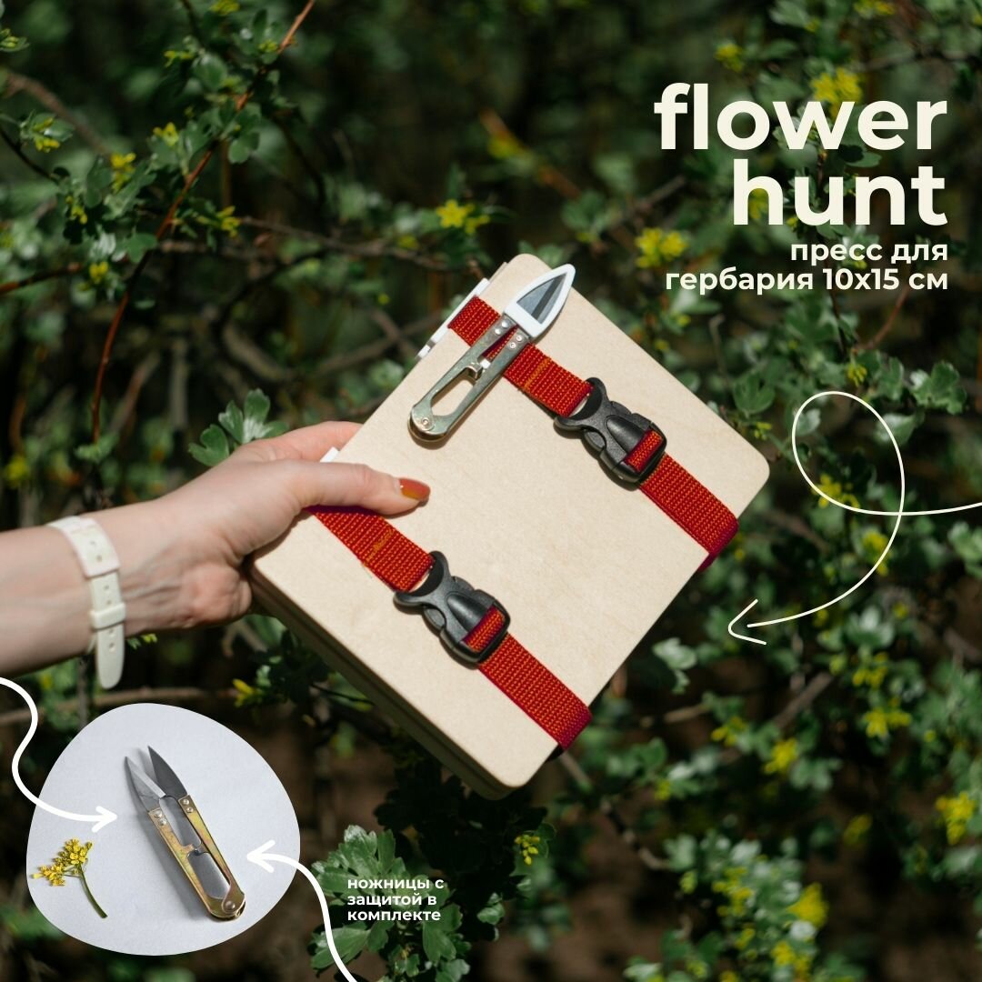 Пресс для гербария 15х20 см, красный