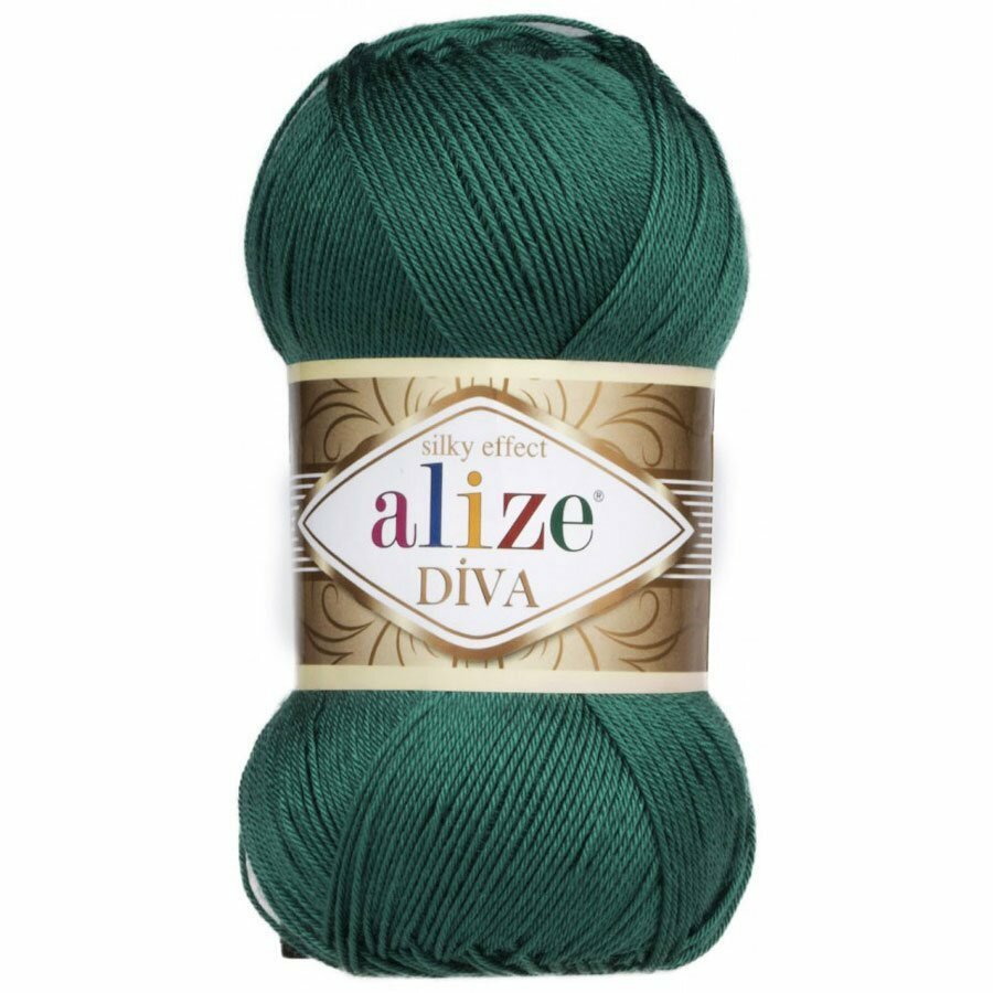 Пряжа Alize DIVA SILKY EFFECT 453 т. изумруд (5 мотков)