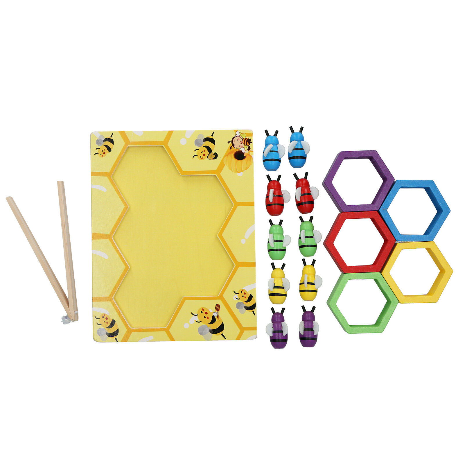 Деревянная детская пчела игра игрушка по когнитивной игре улей, подходящая к клипам, младенец образовательный подарок