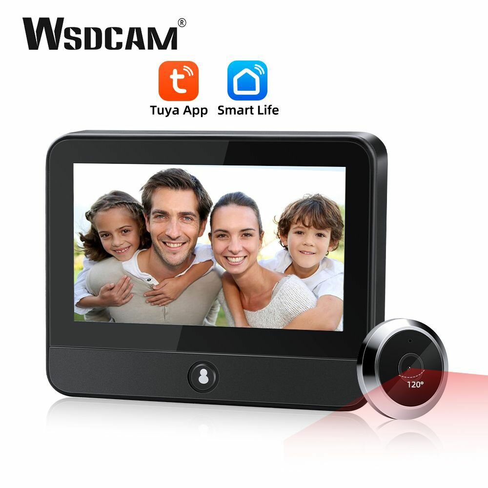 Видеоглазок WSDCAM, Wi-Fi, 1080P, датчик движения, ночной режим