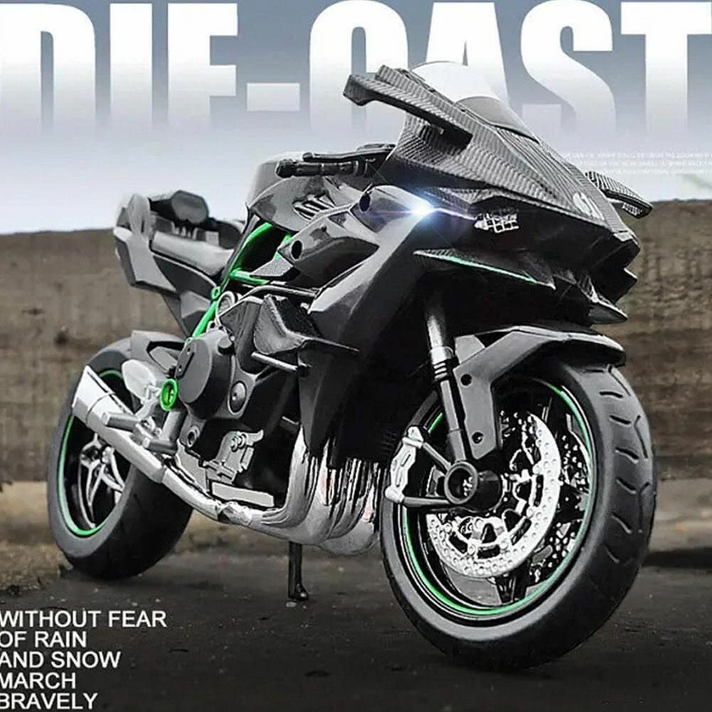 Модель мотоцикла коллекционная с подножкой 1:18/ игрушка для мальчиков, игрушечный транспорт, мото