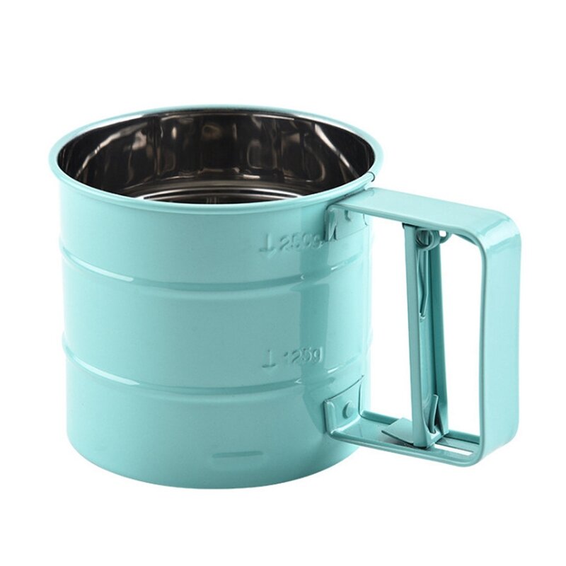 Фильтр для муки Seve - нержавеющая сталь, чашеобразный сетчатый фильтр для порошка, инструмент для выпечки, функция One-Press Fnshng, зеленый