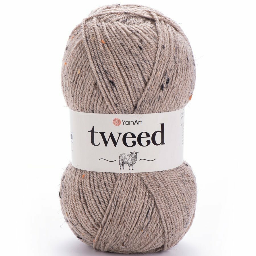 Пряжа Yarnart TWEED 227 бежевый (5 мотков)