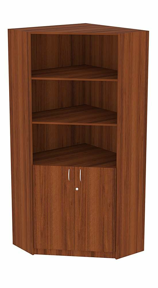 Стеллаж из ДСП серии Эконом угловой №5-3 (торец 350 мм) с дверками 810 мм, Орех