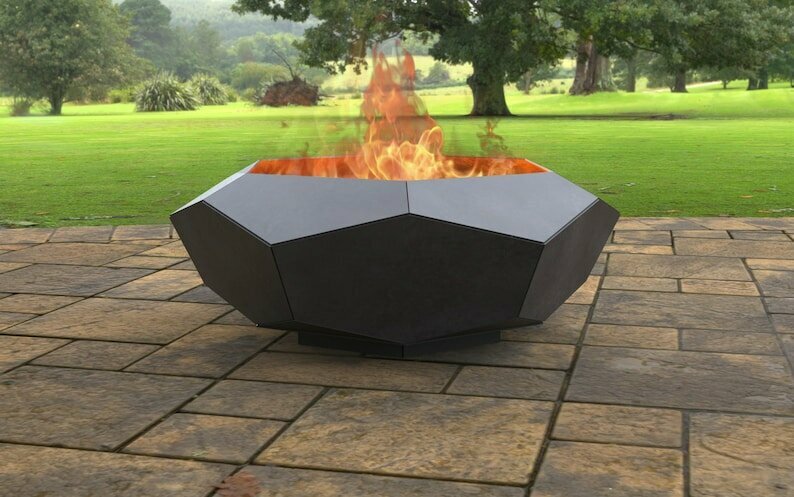 Очаг, чаша для костра, Костровая чаша, Жаровня для улицы Объемный шестиугольник - огнеупорная краска