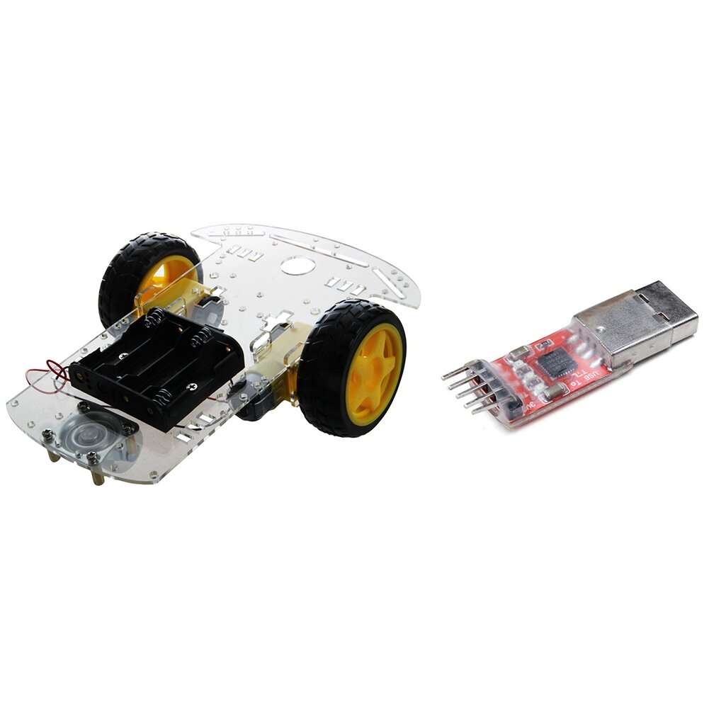 Комплект 2WD Smart Motor Robot Car Chassis, комплект аккумуляторной батареи и 1 шт. USB 2.0 в TTL UART 5PIN разъем-конвертер модуля
