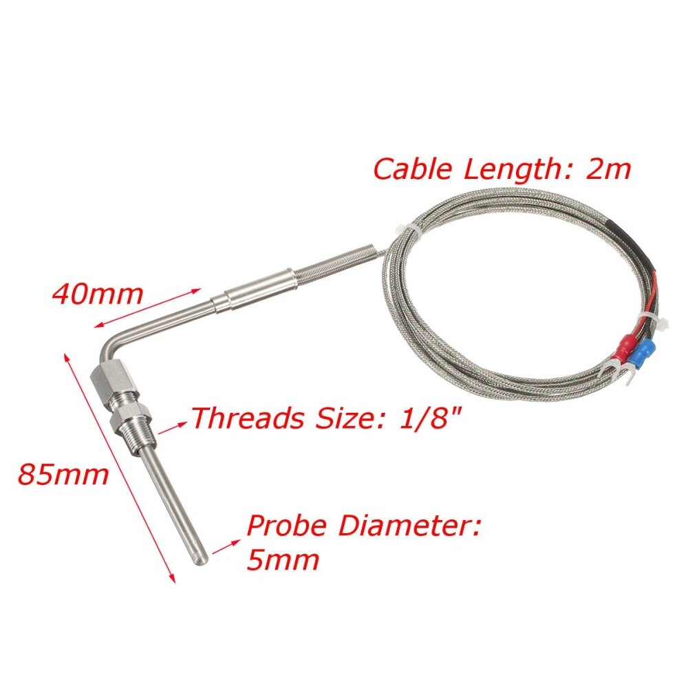 Инструмент 2M EGT K Тип Термопара Выхлопной Зонд Высокотемпературные Датчики Резьба 1100°C
