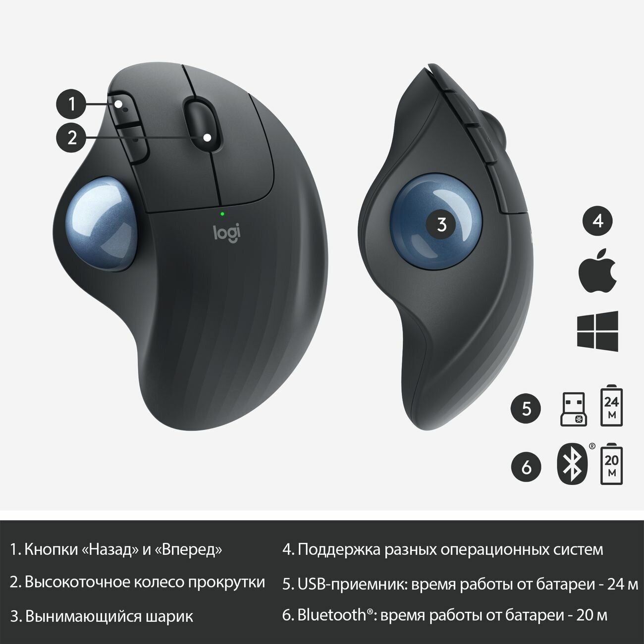 Трекбол Logitech M575 — фото 1