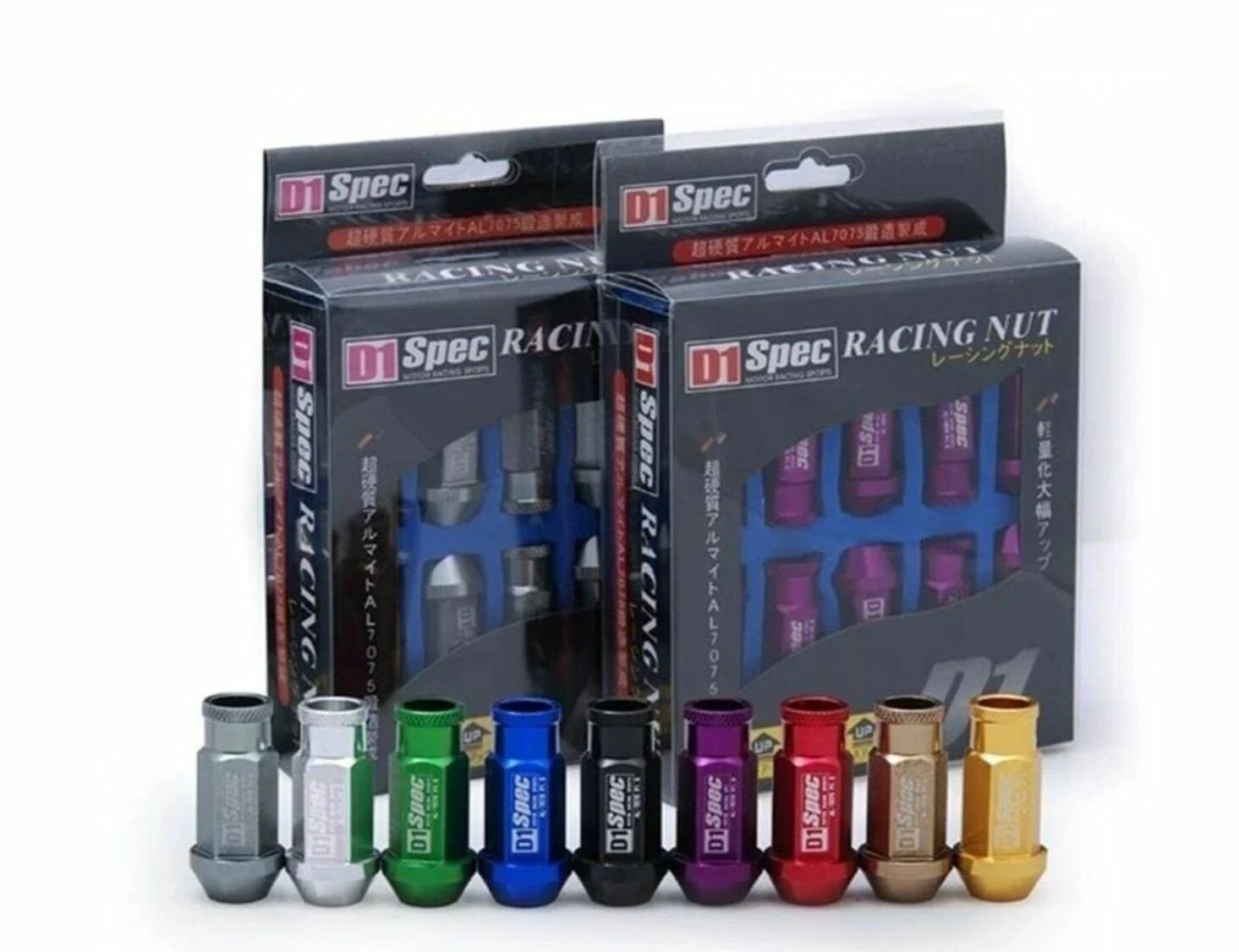 Спортивные колесные гайки D1 spec M12*1.25 Titanium комплект 20 штук