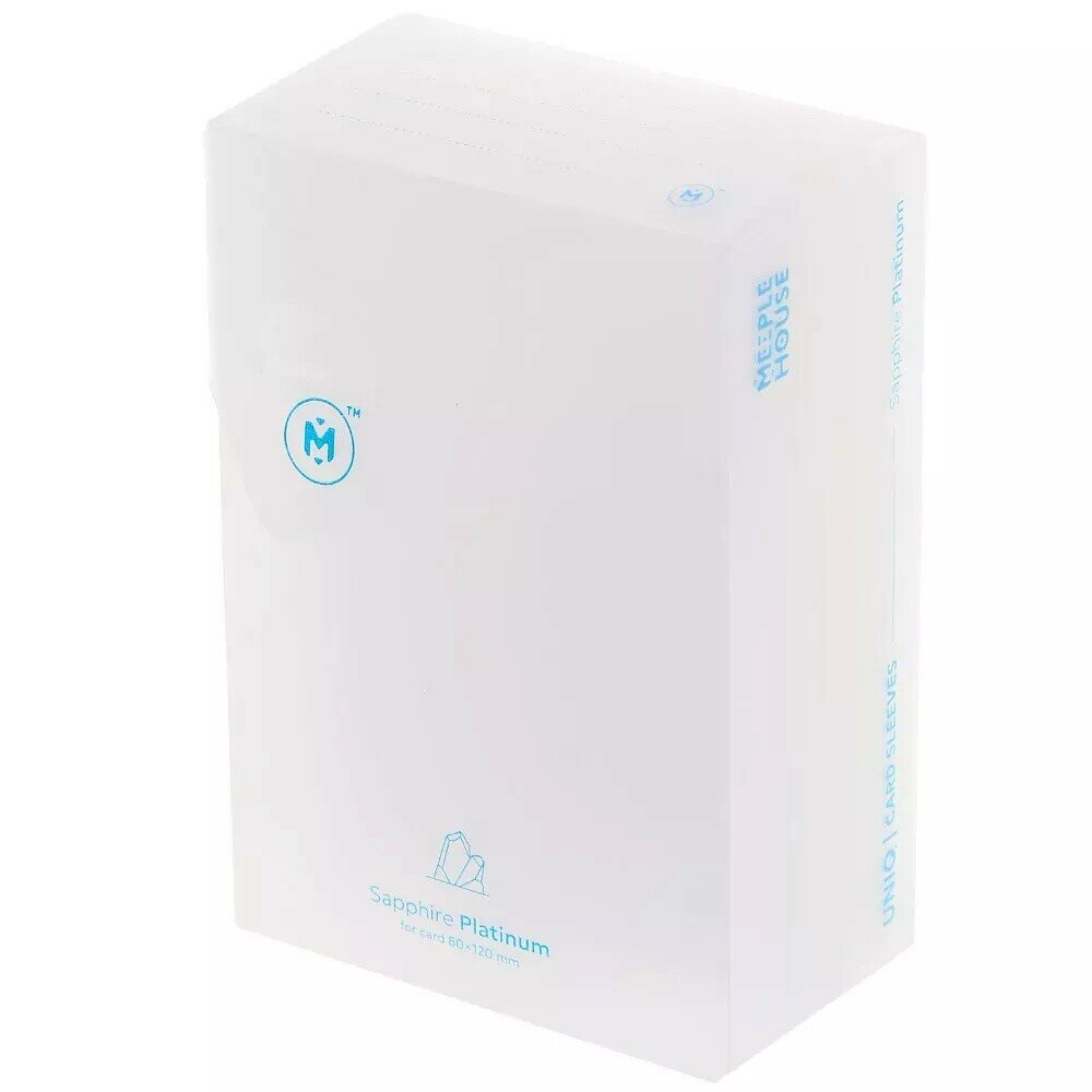 Протекторы Meeple House Uniq Card Sleeves Sapphire Platinum (размер 80х120 мм) 100 шт: стандарт прозрачные