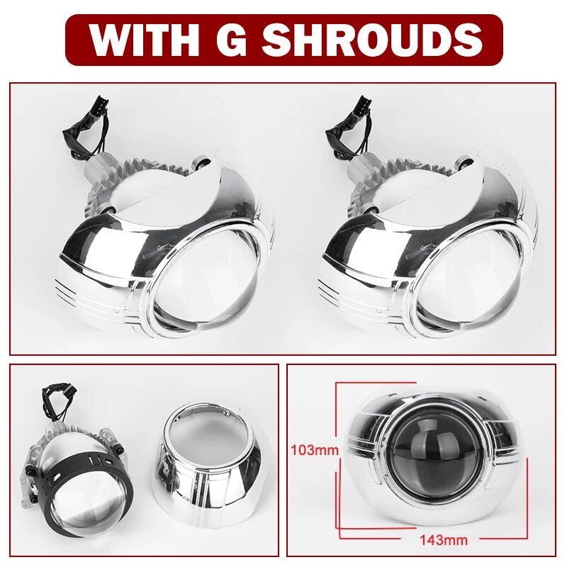 3-дюймовая светодиодная линза фары 12 светодиодных чипов H7 H4 Bi светодиодная лампа H1 9005 9006 линзы Фара Ангельские глазки Диодный проектор Автомобильные аксессуарыIes