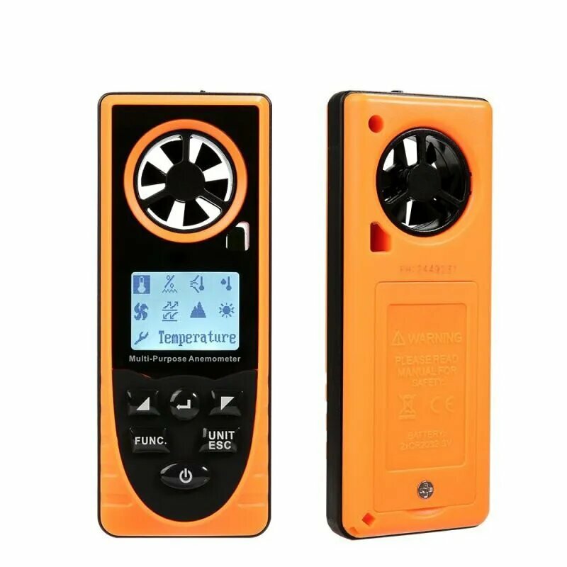 Портативный анемометр-метеостанция GM8910, используемый для измерения температуры, влажности, точки росы, скорости ветра, давления, цифрового термометра и гигрометра