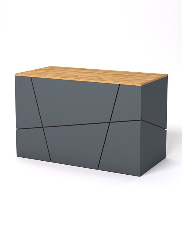 Стол руководителя №6, Темно-серый и Дуб Золотистый. Производитель товара - компания Westcom.