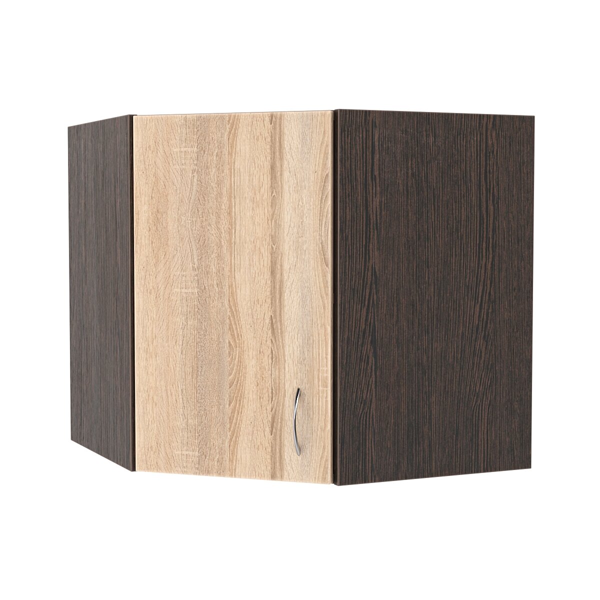 Кухонная антресоль №7 угловая настенная, Дуб Венге и Дуб Сонома