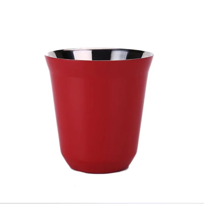 Термокружки из нержавеющей стали для эспрессо 80/160 мл Красный, 80ml, 1pc Red