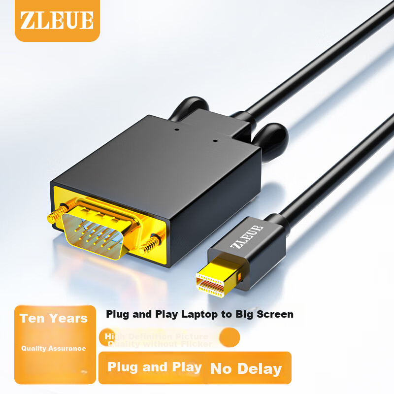 Mini DP to VGA Adapter Cable, 1.8 Meters, High-Definition Thunderbolt Converter for Apple, Microsoft Surface Laptops to Connect Monitors And Projectors, ZL-MV015