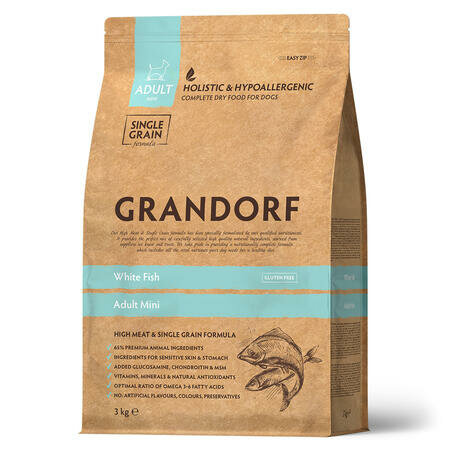 GRANDORF DOG White Fish MINI 3 кг сухой корм для собак мини пород с белой рыбой