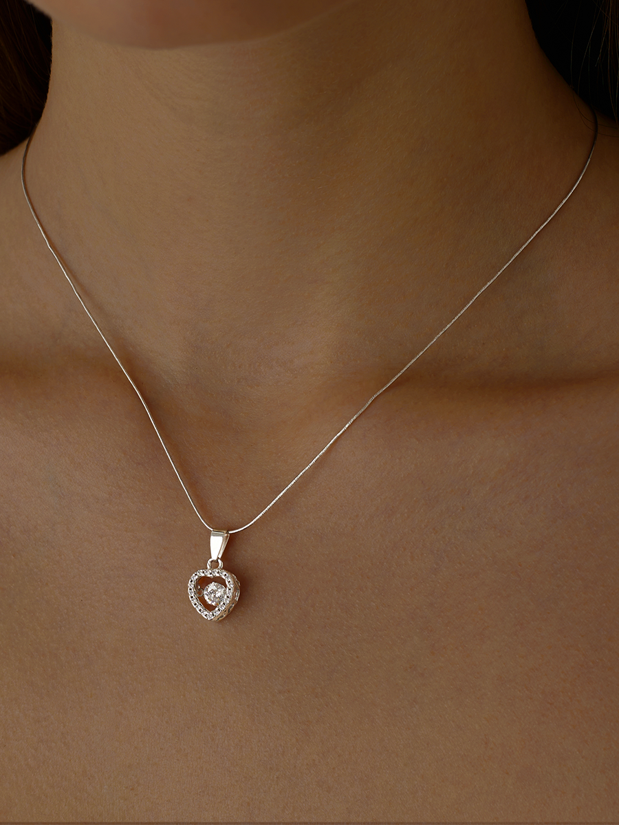 Подвеска, серебро, 925 проба, родирование, фианит