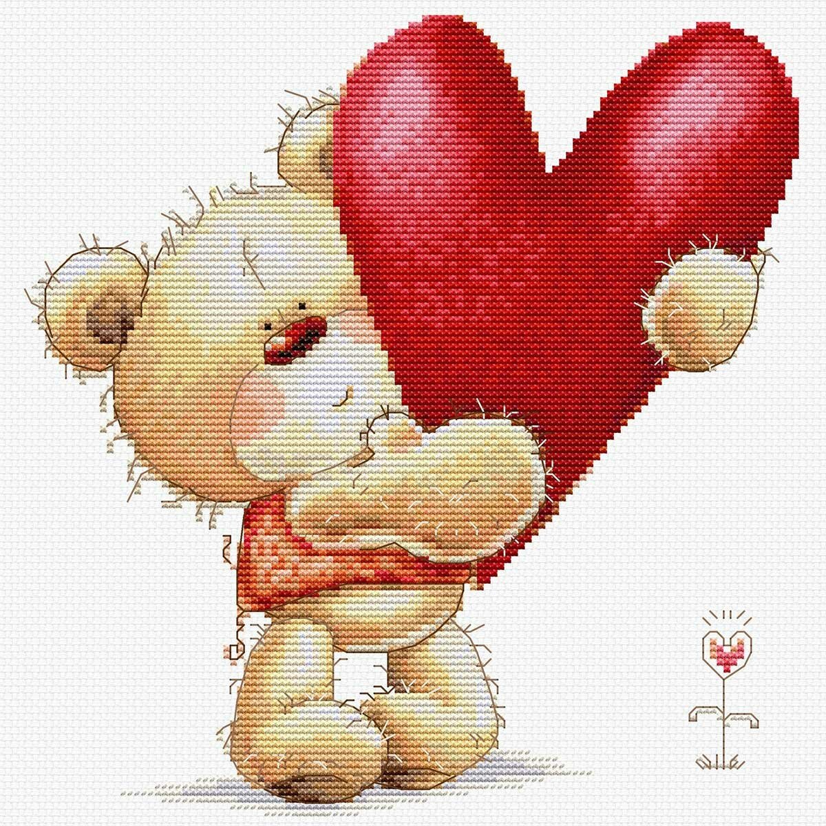 Набор для вышивания крестиком 'Большое сердце', 18*19 см, Luca-S