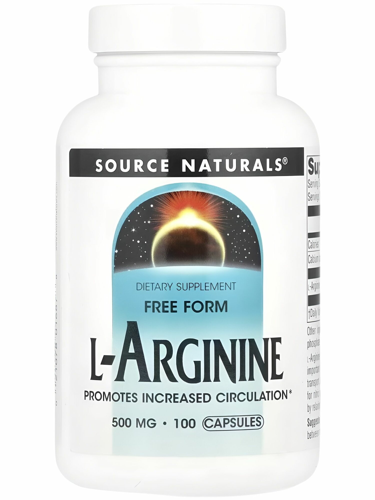 L-Аргинин Source Naturals 100 капсул, для здоровья сосудов и улучшения кровообращения